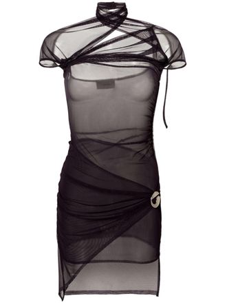 Coperni robe transparente &agrave; design asym&eacute;trique - Violet