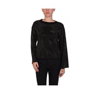 Karl Lagerfeld Strickpullover mit Strasssteinen - - Knitwear - Damen - Schwarzk - S