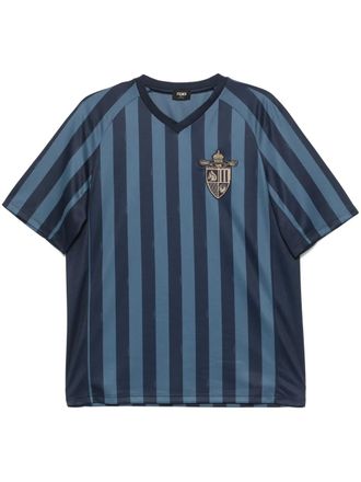 Fendi t-shirt à rayures - Bleu