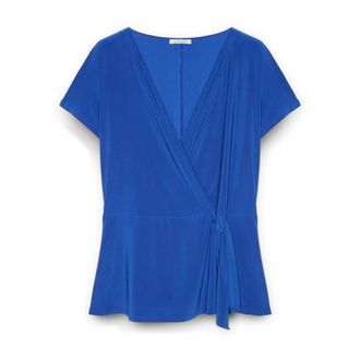 Fiorella Rubino T-Shirt mit Wickeldetail - - Blouses & Shirts - Damen - Blau - L