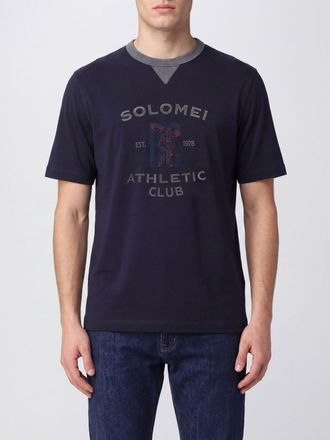 Brunello Cucinelli T-shirt en coton avec imprim&eacute; graphique contrastant