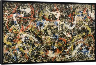 artboxONE Poster mit schwarzem Rahmen 30x20 cm Abstrakt Convergence - Bild Jackson Pollock abstrakt Art