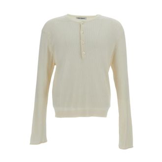 Our Legacy Homme, Tops, Beige, Taille: S Maglia in cotone texture a coste
