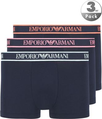 Emporio Armani Herren Trunks blau Baumwolle & Mix unifarben