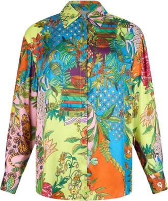 Liu Jo Femme, Blouses et Chemises, Multicolore, Taille: 38 FR Chemise en satin imprim&eacute;