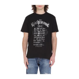 John Richmond Bedrucktes T-Shirt - - Tops - Herren - Schwarzk - S