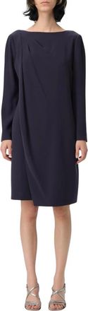 Emporio Armani Femme, Robes, Bleu, Taille: 44 FR Robe Mini Drapée Élégante