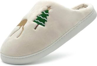 Generic Pantoufles de No&euml;l pour femme et homme - Chaussures dint&eacute;rieur d&eacute;contract&eacute;es en peluche - Chaudes et moelleuses - Pantoufles respirantes pour lint&eacute;rie
