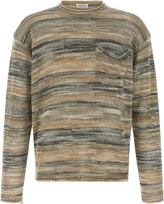 Roberto Collina Homme, Pulls, Multicolore, Taille: L Pull en lin avec poche