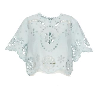 Zimmermann Femme, Blouses et Chemises, Bleu, Taille: 40 FR Linen T-Shirt