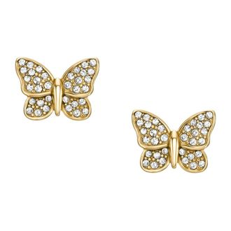 Fossil Femme, Accessoires, Jaune, Taille: ONE Size Boucles doreilles Sutton Pav&eacute; Papillon