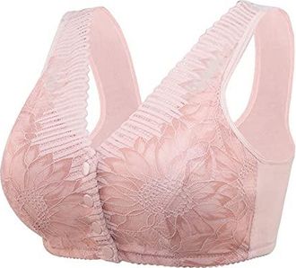 Generic Soutien-gorge 2026 pour femme, sans anneau en acier, couverture compl&egrave;te, boucle avant, sous-v&ecirc;tements absorbants, beige, 64