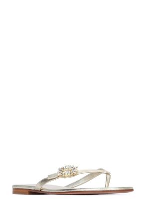 Roger Vivier Womens Sandal Gold Leather