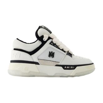 Amiri Mens Ma-1 Sneakers - Amiri Leather White-Black Calfskin Shoes