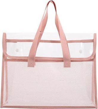 BESPORTBLE Grand Paquet Cabas Transparent Imperm&eacute;able Grosse Capacit&eacute; en Pvc Rose Paquet Fourre-tout de Plage et Piscine pour Femmes Pliable L&eacute;ger et R&eacute;sistant p