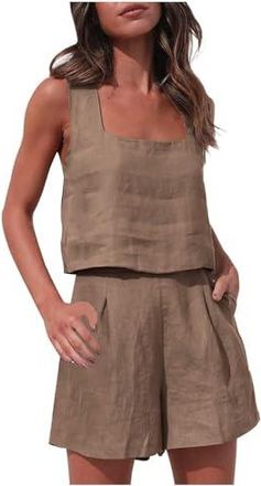 Generic Jogging Bleu Femme Combinaison Kaki Fluide Combinaison Champetre Jogging Solde Femme Ensemble Pantalon en Lin Femme Tailleur Pantalon Femme Vert Sapin