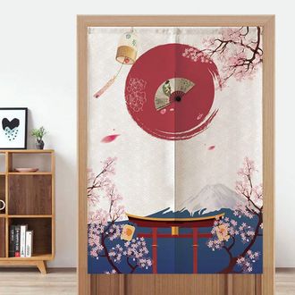 RAGUSO 85 * 120cm Vantage Japanischer Stil Traditionelle Malerei Halber Vorhang Verdunkelung T¨¹r Vorhang f¨¹r Zuhause Kinderzimmer Schlafzimmer K¨¹Che Shop 