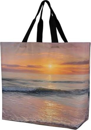 Generic Sunset Beach Sac Fourre-Tout L&eacute;ger Tote Bag Grand Sac A Main Femme Pour Quotidienne Gym Universit&eacute;