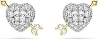 Swarovski Idyllia Ohrstecker, Verschiedene Schliffe, Herz mit Pfeil, Wei&szlig;, Metallmix