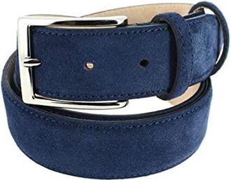 Tony & Paul Ceinture en daim. ALASKA, Cuir. Bleu Marine - Uni - FABRIQUE EN ITALIE. XXL 120-135