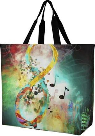 Generic Symbole Musical Abstrait Sac A Main Femmes L&eacute;ger Tote Bag Grand Sac Fourre-Tout Pour Plage Travail Shopping