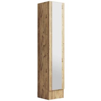 Dmora Meuble dentrée Jacques, Miroir inclus, 3 étagères, 35,5x35,5x180h cm Chêne marron