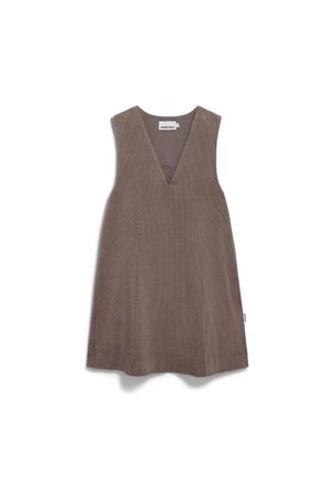 Armedangels Damen Cordkleid aus Bio-Baumwoll Mix PINAAFO Corduroy Regular Fit Walnut Cream