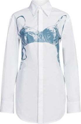 Jean Paul Gaultier Chemise cintr&eacute;e imprim&eacute; soutien-gorge en coton m&eacute;lang&eacute;