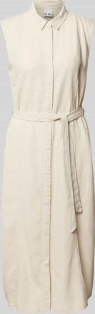 Ichi Hemdblusenkleid aus Leinen-Viskose-Mix mit Bindeg&uuml;rtel