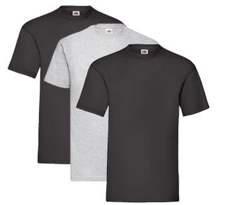 Fruit Of The Loom Classic T-Shirt Value Weight auch Farbsets S M L XL XXL 3XL 4XL 5XL Value Weight (4XL, 2X Schwarz + 1x Grau + 1HL Kauf Notizblock)