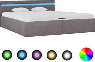 Les Tendances Lit coffre avec LED Taupe Tissu 160x200