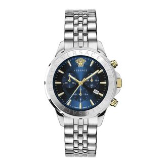 Versace Homme, Accessoires, Bleu, Taille: ONE Size Chrono Signature