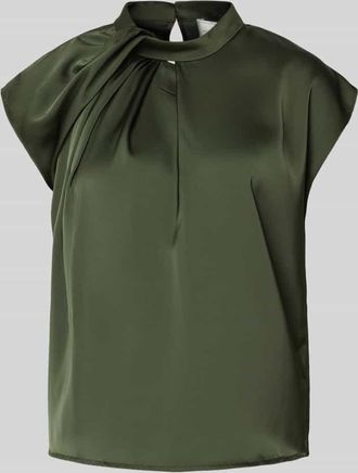 Neo Noir Blusentop aus Satin mit Knotendetail Modell Fleur Drapy