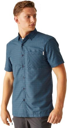 Regatta Herren Kalambo Viii Kurzarmhemd Hemd, Coronet Blue/Moonlight Denim Check, S