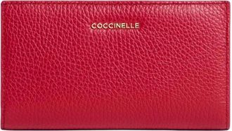 Coccinelle Femme, Accessoires, Rouge, Taille: ONE Size Metallic Soft Wallet