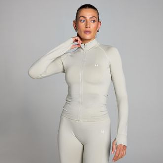 MyProtein Damen Shape Nahtlose Jacke mit durchgehendem Reißverschluss - Aschgrau - L
