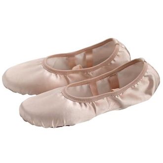 BESTONZON Chaussures de Danse de Ballet en Satin Rose Chair Taille 40 pour Femmes Adultes Ballerines &agrave; Semelle Souple L&eacute;g&egrave;res et Extensibles pour Gymnastique Yo