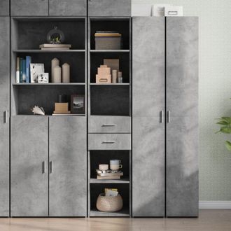 vidaXL Buffet haut gris b&eacute;ton 40x42,5x185 cm bois ding&eacute;nierie Vidaxl