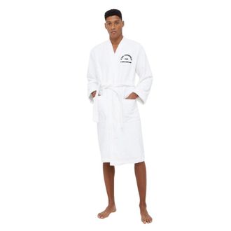 Karl Lagerfeld Robe en &eacute;ponge avec logo - Homme - V&ecirc;tements de nuit et de d&eacute;tente - Blanc - Taille: M