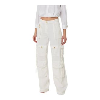 Elisabetta Franchi Femme, Jeans, Blanc, Taille: W27 Jean Cargo avec Lacets
