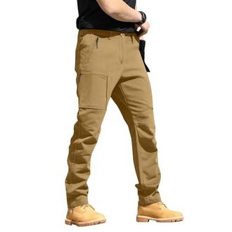 Generic Pantalon tactique de randonn&eacute;e pour homme - Pantalon cargo imperm&eacute;able Baggy Softshell &agrave; s&eacute;chage rapide Pantalon extensible taille &eacute;lastique Pantalon 
