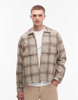 Obey Parker - Hemdjacke aus Flanell in Beige mit Rei&szlig;verschluss-Neutral