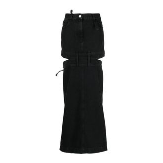 The Attico Schwarzer Denim Rock mit Cut-Out - - Skirts - Damen - Schwarzk - W26