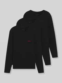 HUGO BOSS Regular Fit Langarmshirt aus reiner Baumwolle im 3er-Pack