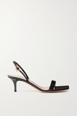 Gianvito Rossi Sandales &Agrave; Brides Arri&egrave;re En Cuir Verni Ribbon 55 - Noir