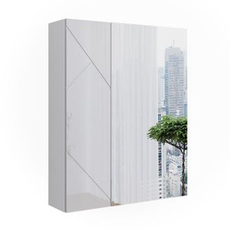 Vicco Badspiegelschrank Irma, Weiß Hochglanz, 60 x 75 cm