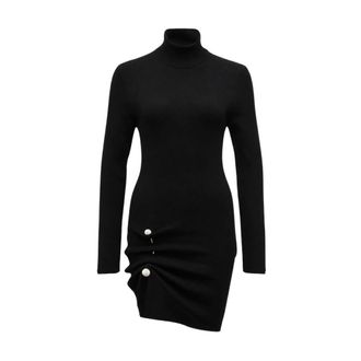 Giuseppe Di Morabito Mini-robe drap&eacute;e orn&eacute;e de cristaux - Femme - Robes - Noir - Taille: 38 FR