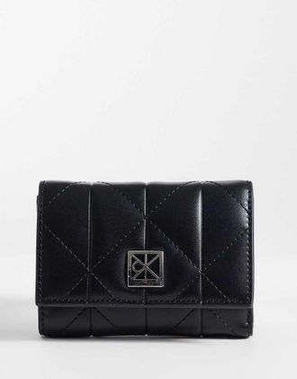 Calvin Klein Porte-monnaie zipp&eacute; matelass&eacute; &agrave; logo - Noir