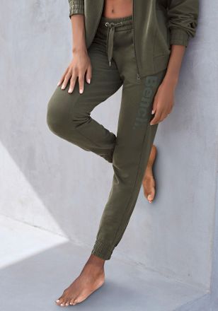 Bench Homewearhose BENCH. LOUNGEWEAR, Damen, Gr. 32/34, N-Gr, gr&uuml;n (dunkelgr&uuml;n), angeraute Sweatware, Obermaterial: 95% Baumwolle, 5% Elasthan, unifarben, H