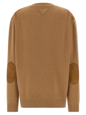 Prada Womens Brown Virgin Wool Cardigan Clothing
